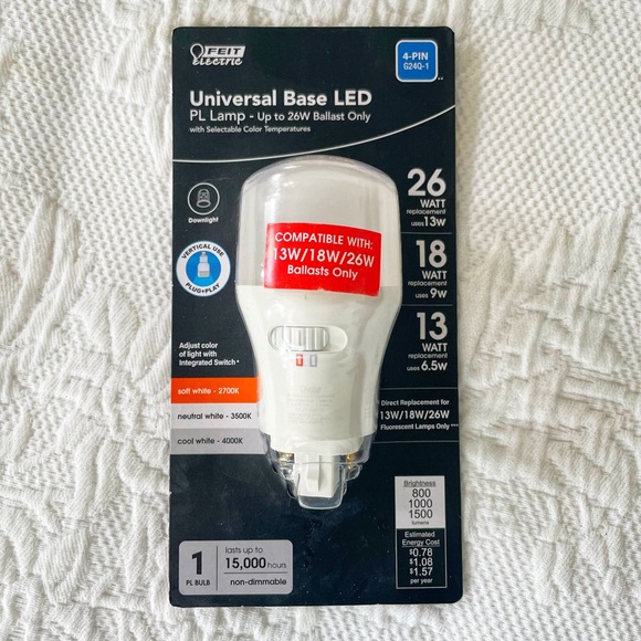 Feit Electric | Other | Nwt Feit Electric 3w18w26w Equivalent Pl Vertical 4pin Universal Light ...